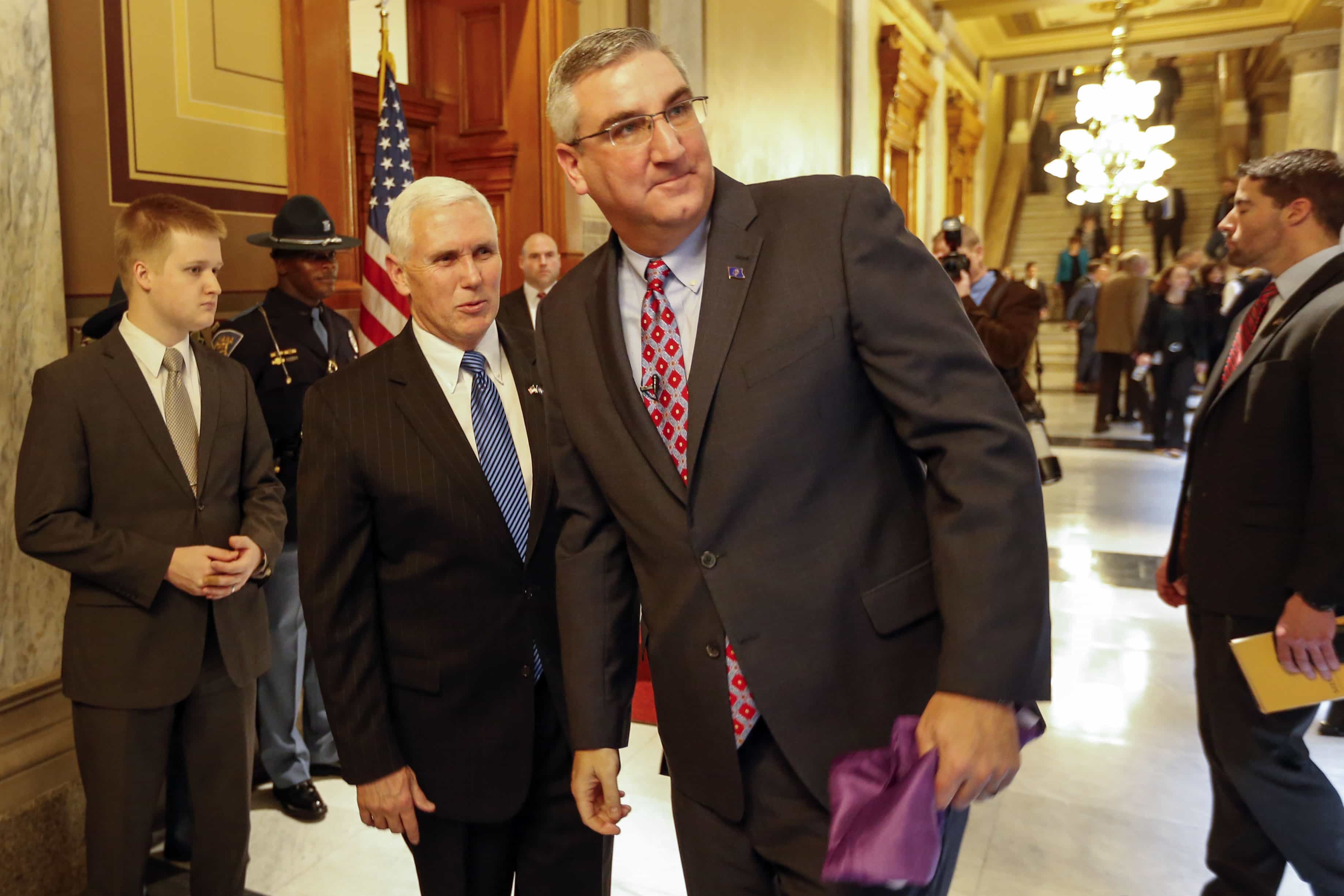 Gov. Mike Pence stumps for Indiana Governor candidate Eric Holcomb | 95 ...