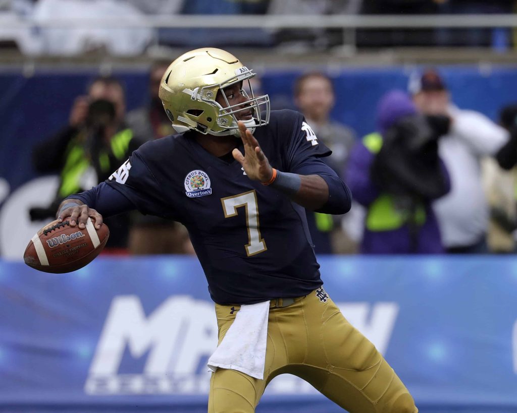 Wimbush preps as Notre Dame QB in CFP before maybe leaving - 95.3 MNC